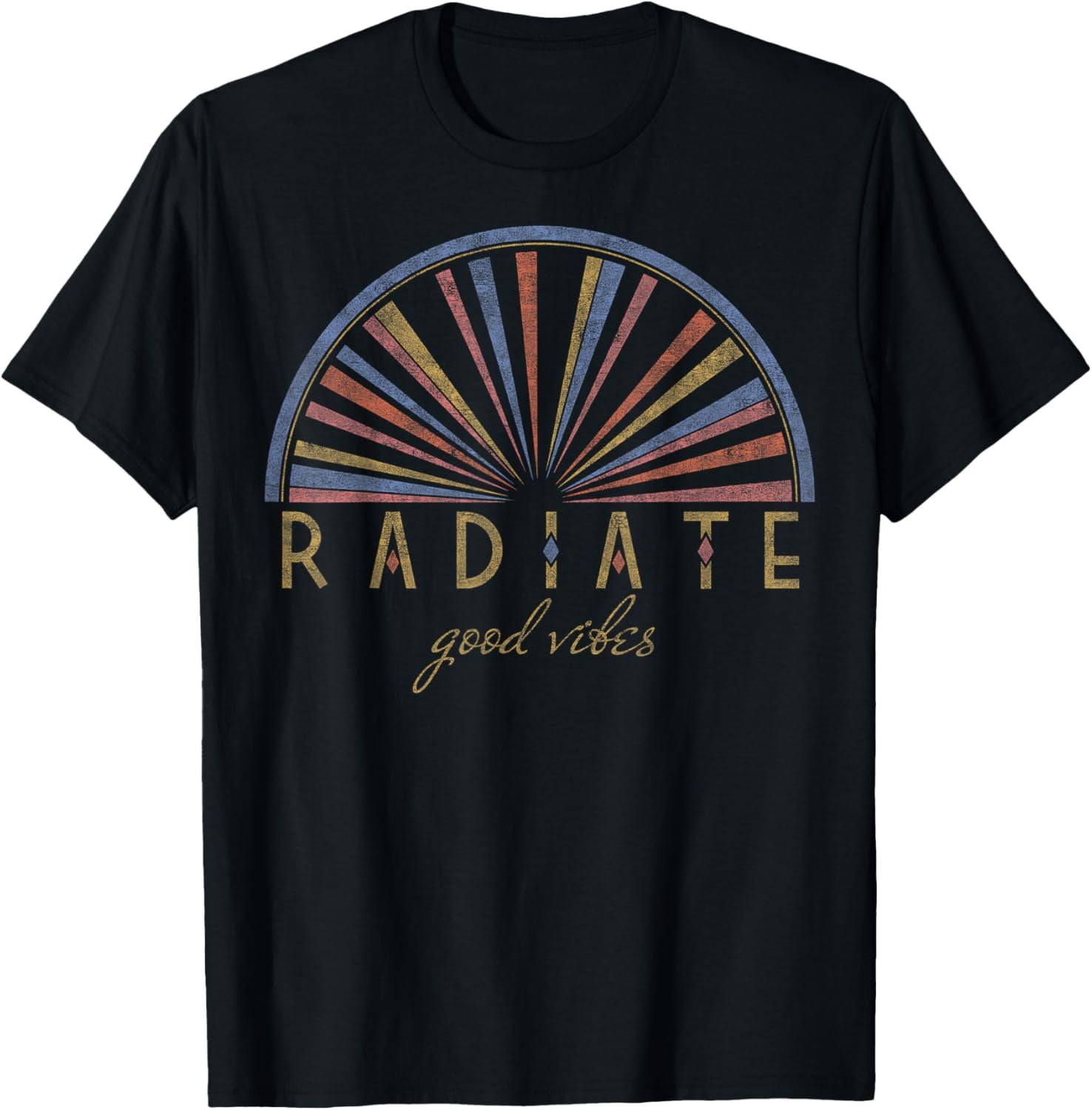 Radiate Good Vibes Red Blue And Yellow Sunshine T-Shirt men and women ...