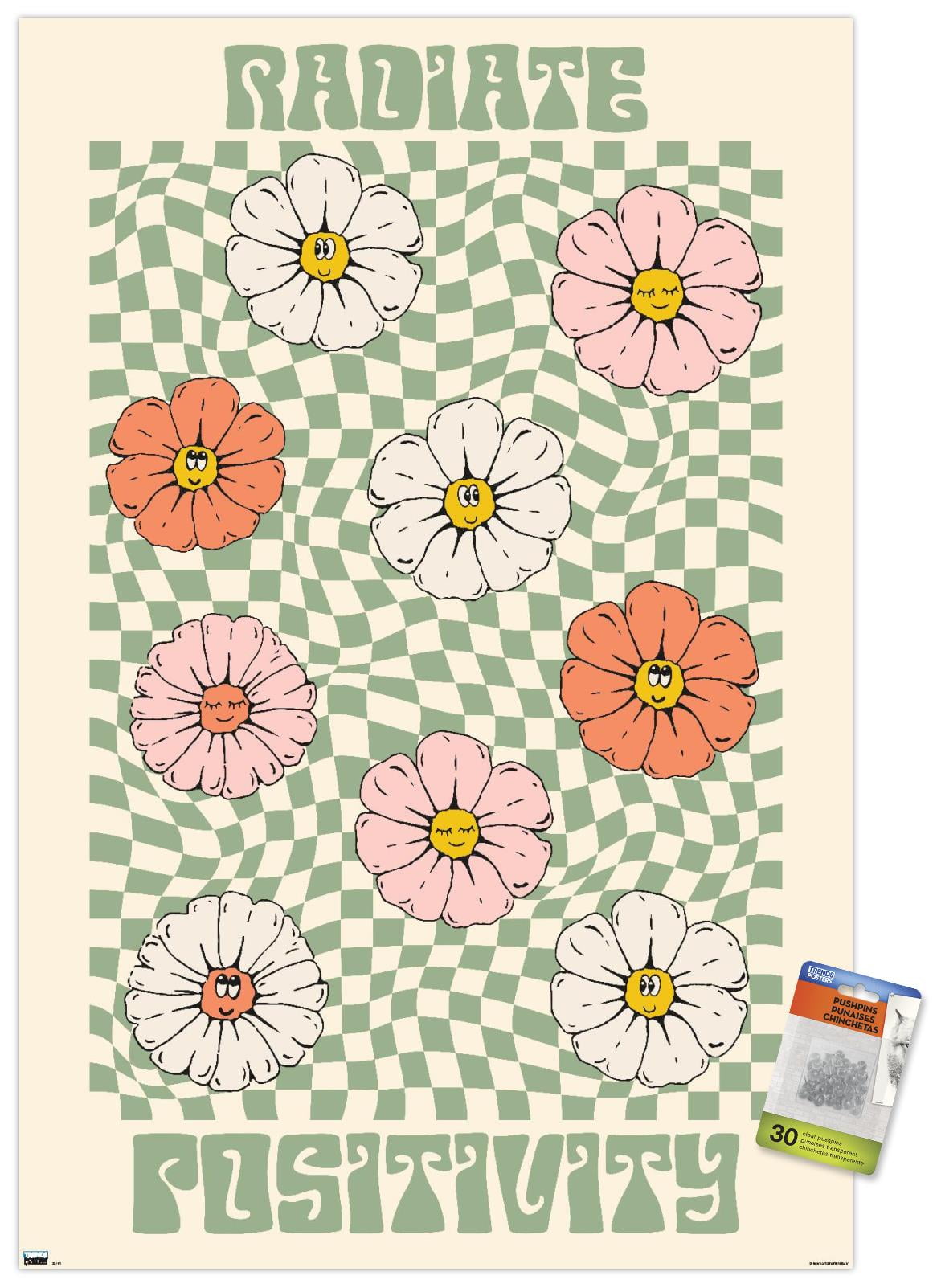 Radiate Positivity Wall Poster with Push Pins, 22.375" x 34" - Walmart.com