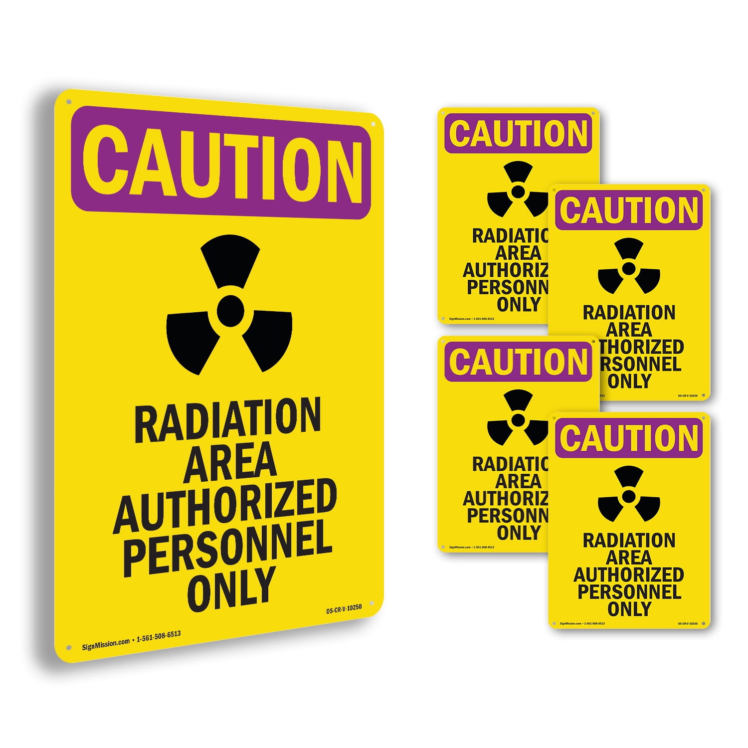 Radiation Area Authorized With Symbol OSHA Caution Radiation Rigid ...