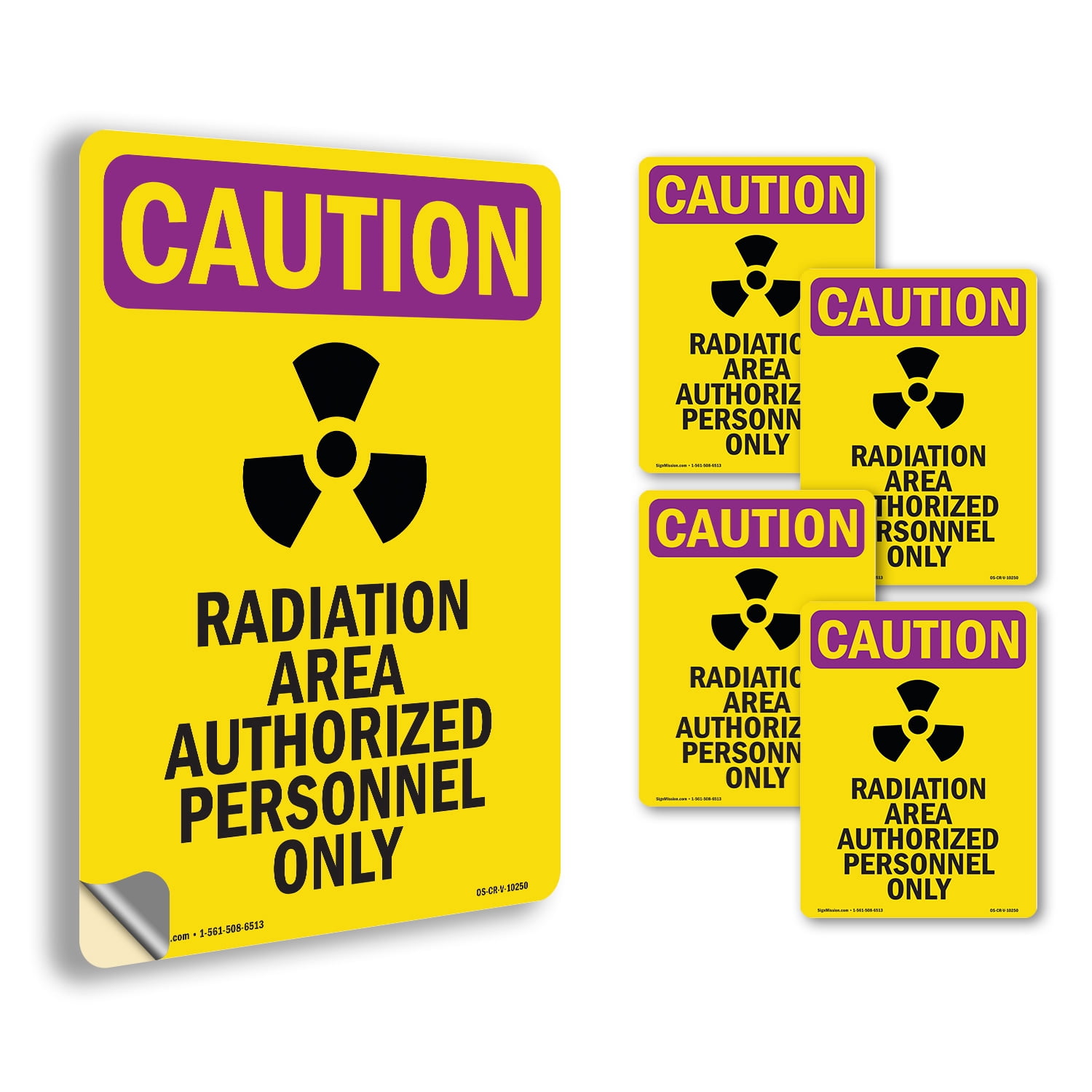 Radiation Area Authorized With Symbol OSHA Caution Radiation Vinyl ...
