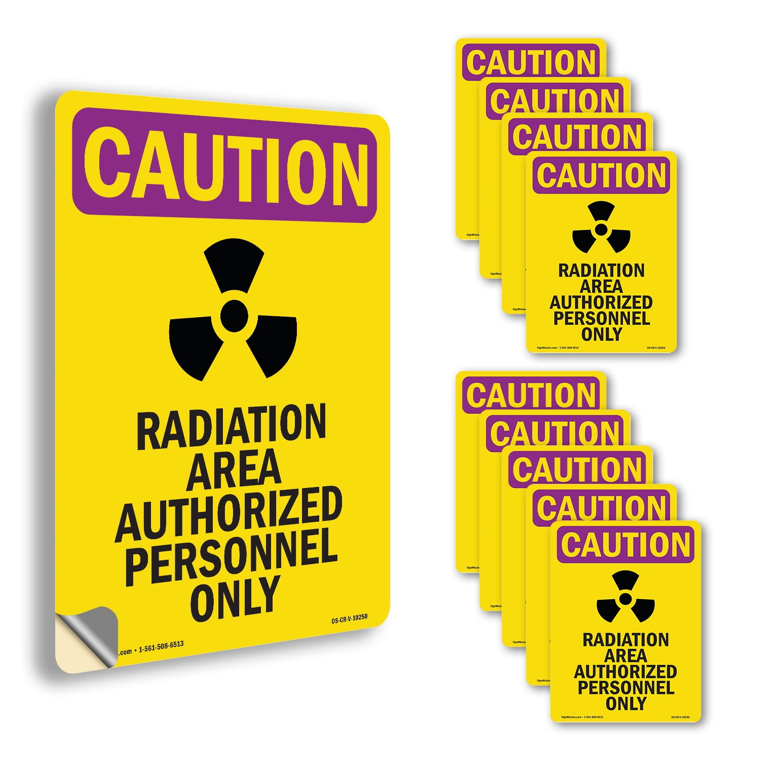 Radiation Area Authorized With Symbol OSHA Caution Radiation Vinyl ...