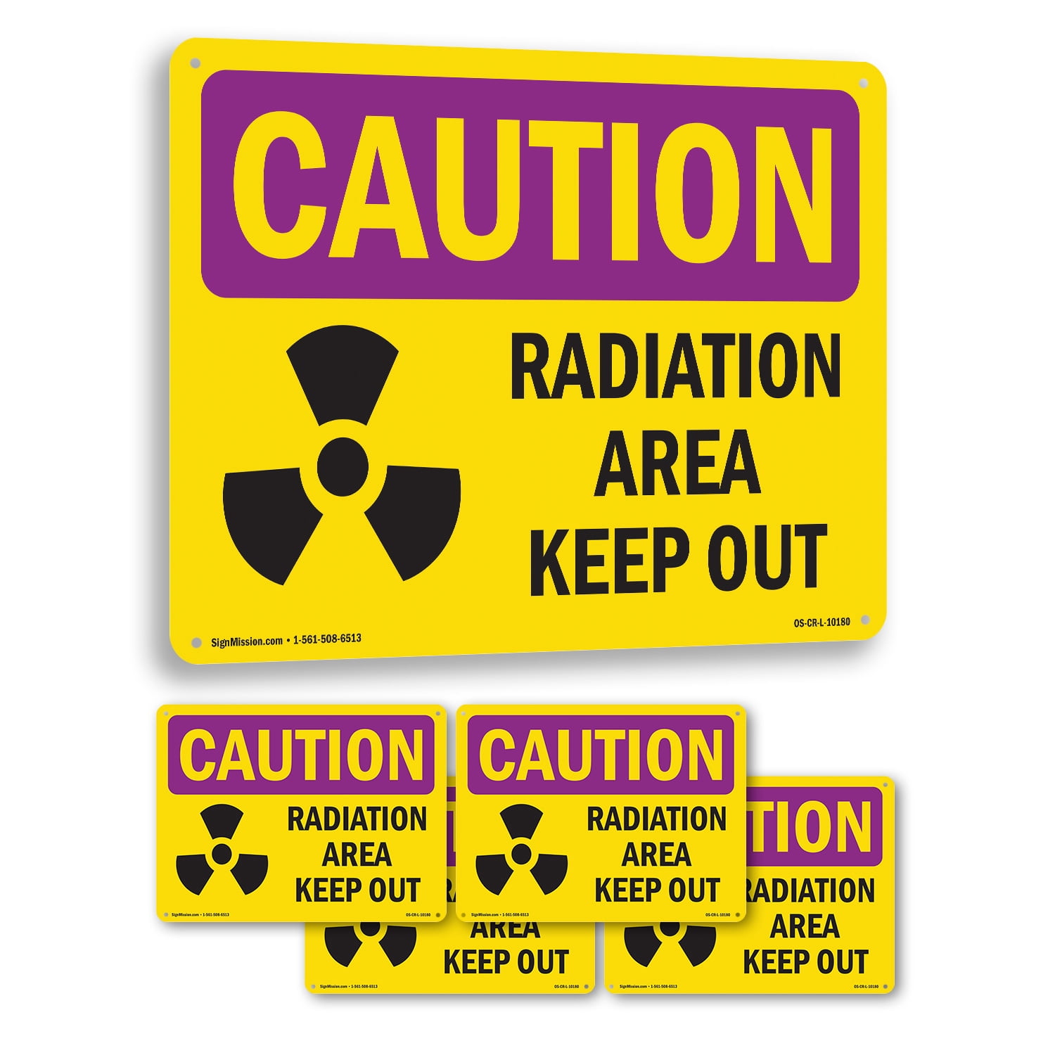 Radiation Area Keep Out OSHA Caution Radiation Aluminum Sign 10 Inch x ...