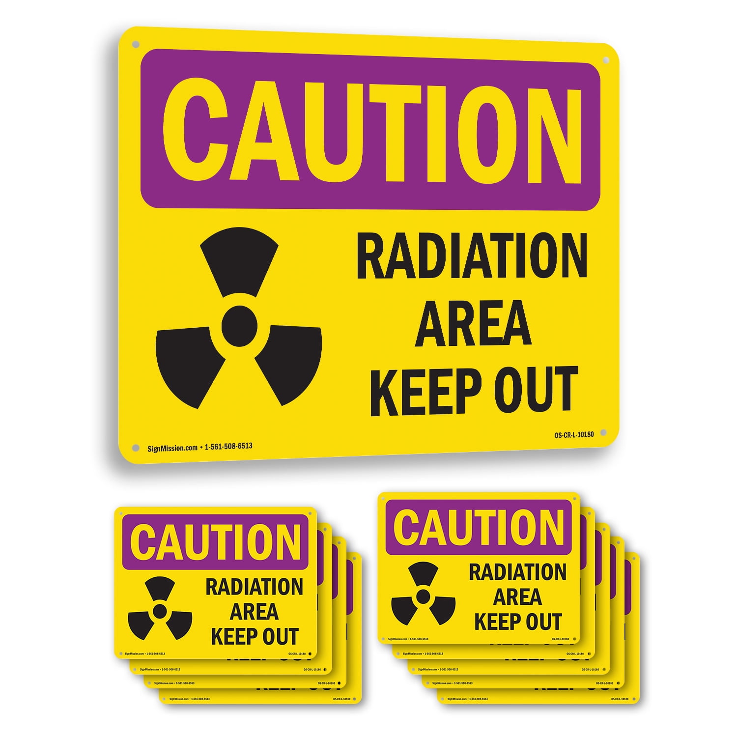 Radiation Area Keep Out OSHA Caution Radiation Aluminum Sign 14 Inch x ...