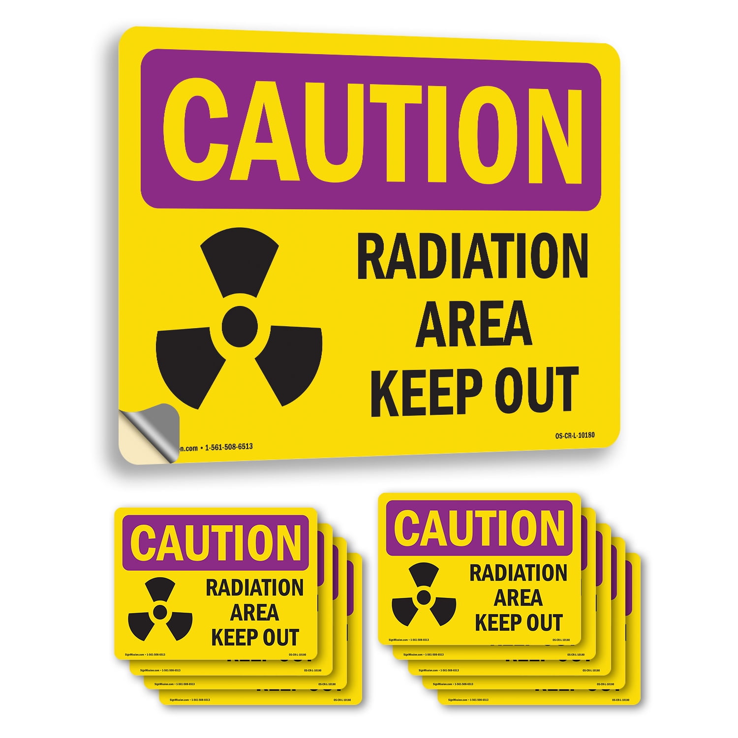Radiation Area Keep Out OSHA Caution Radiation Vinyl Decal Label 7 Inch ...