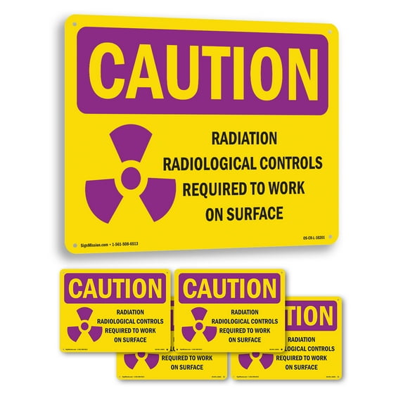 Radiation Contamination Radiological With Symbol OSHA Caution Radiation ...