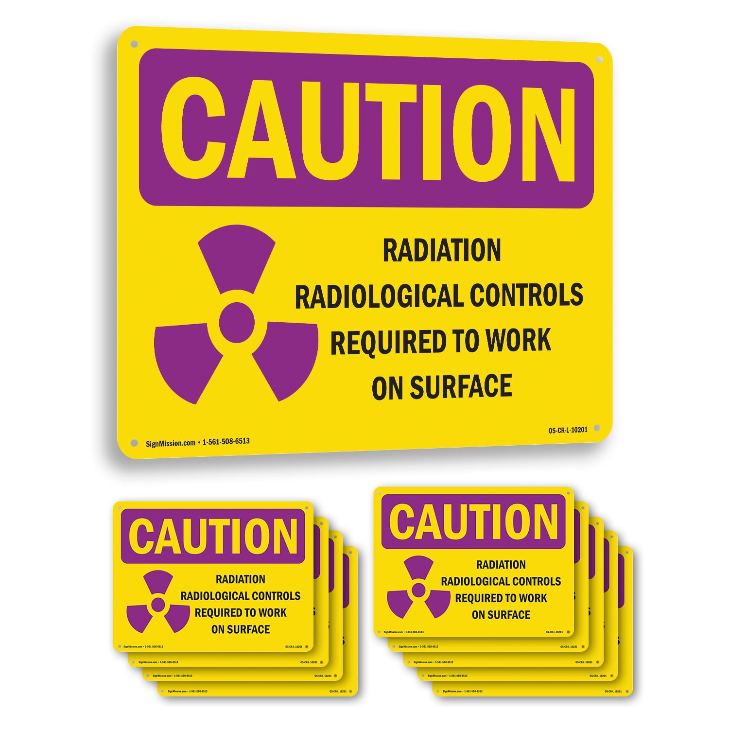 Radiation Contamination Radiological With Symbol OSHA Caution Radiation ...