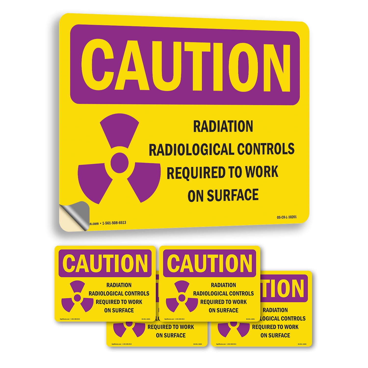 Radiation Contamination Radiological With Symbol OSHA Caution Radiation ...