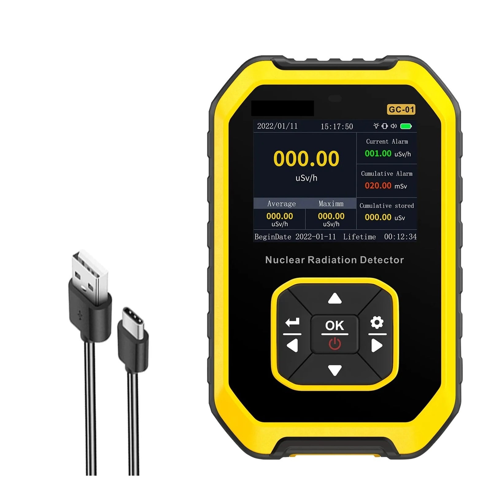 Radiation Detector GM Geiger Counter, Sensitive Radiation Dosimeter ...