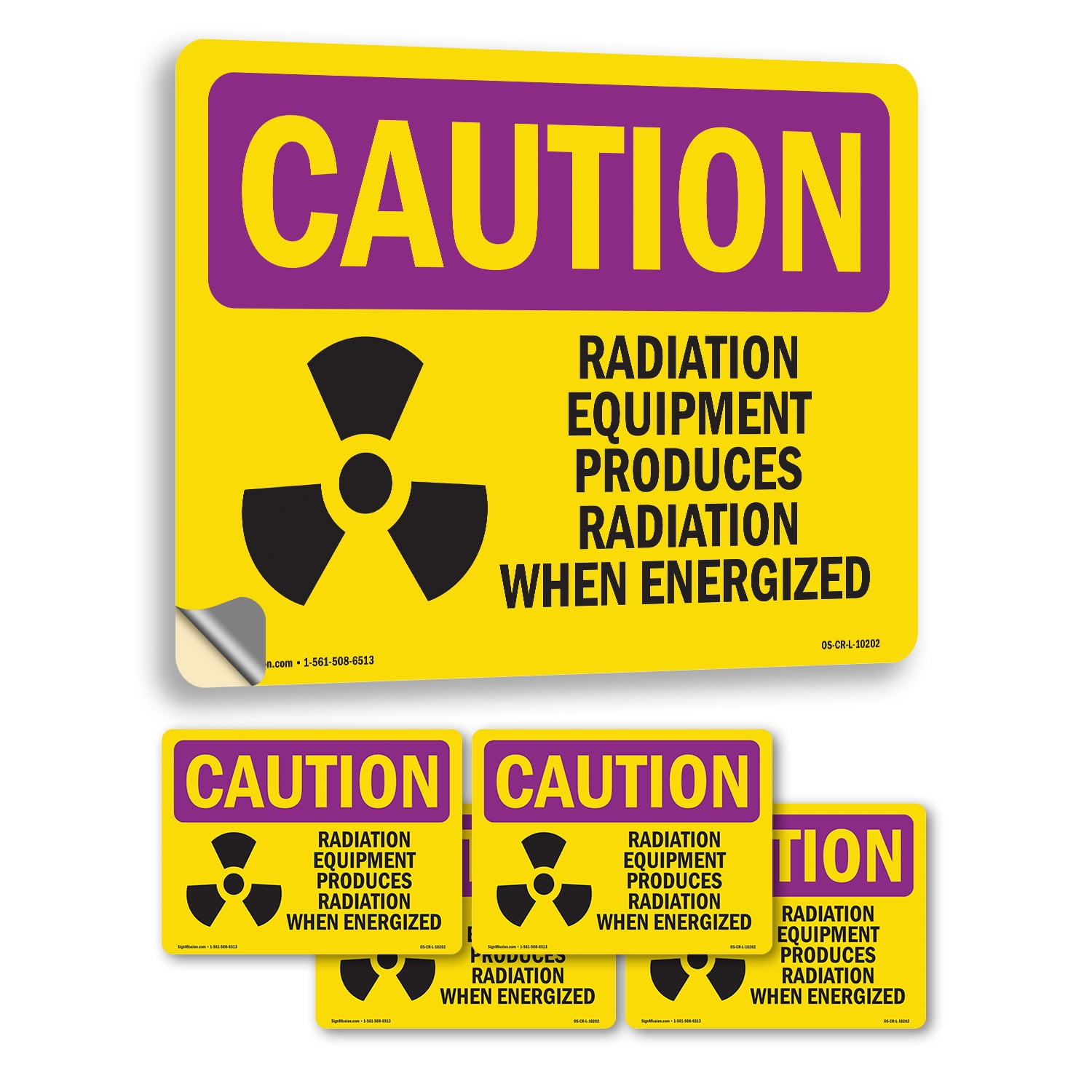 Radiation Equipment Produces With Symbol OSHA Caution Radiation Vinyl ...