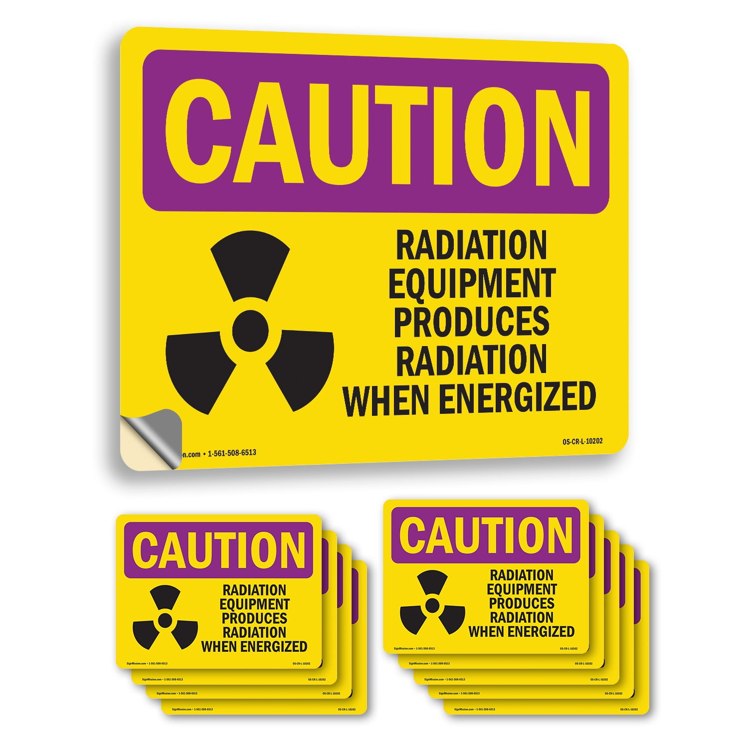 Radiation Equipment Produces With Symbol OSHA Caution Radiation Vinyl ...
