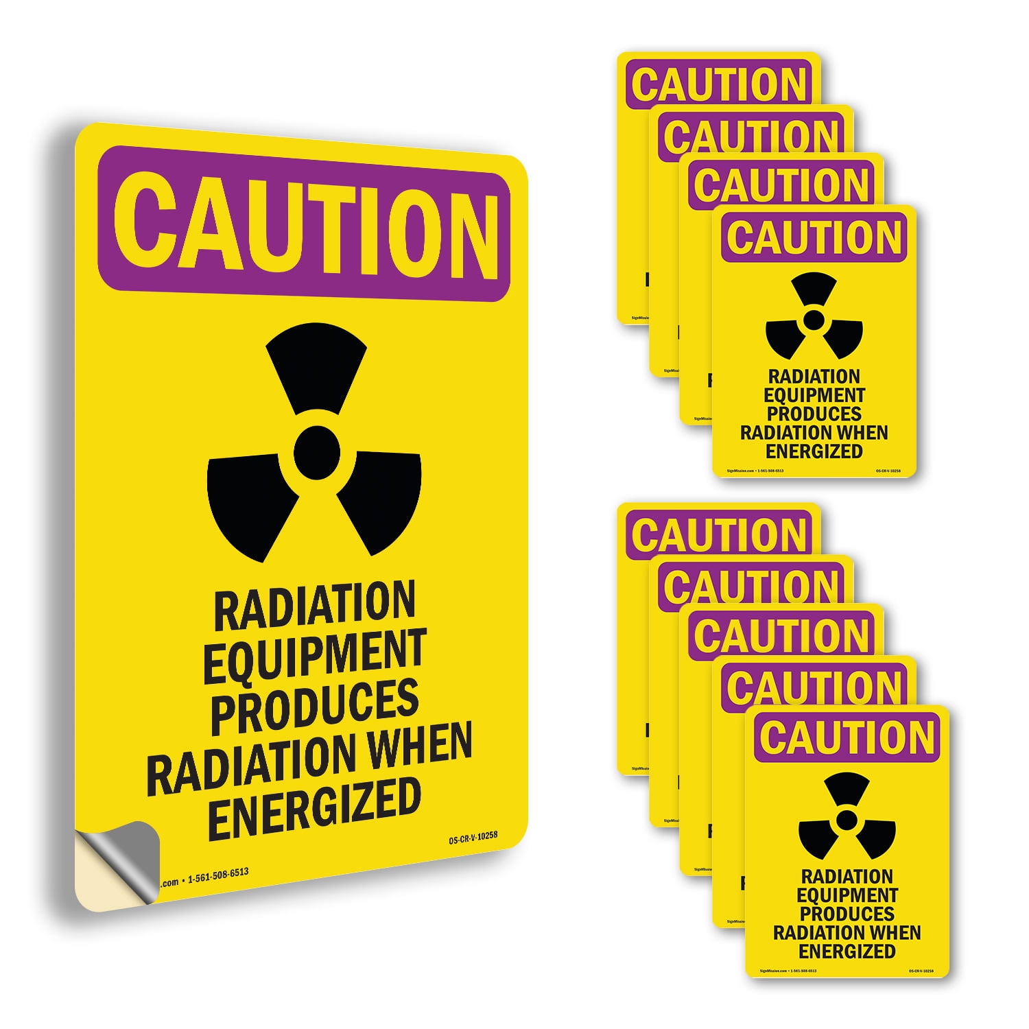 Radiation Equipment With Symbol OSHA Caution Radiation Vinyl Decal ...
