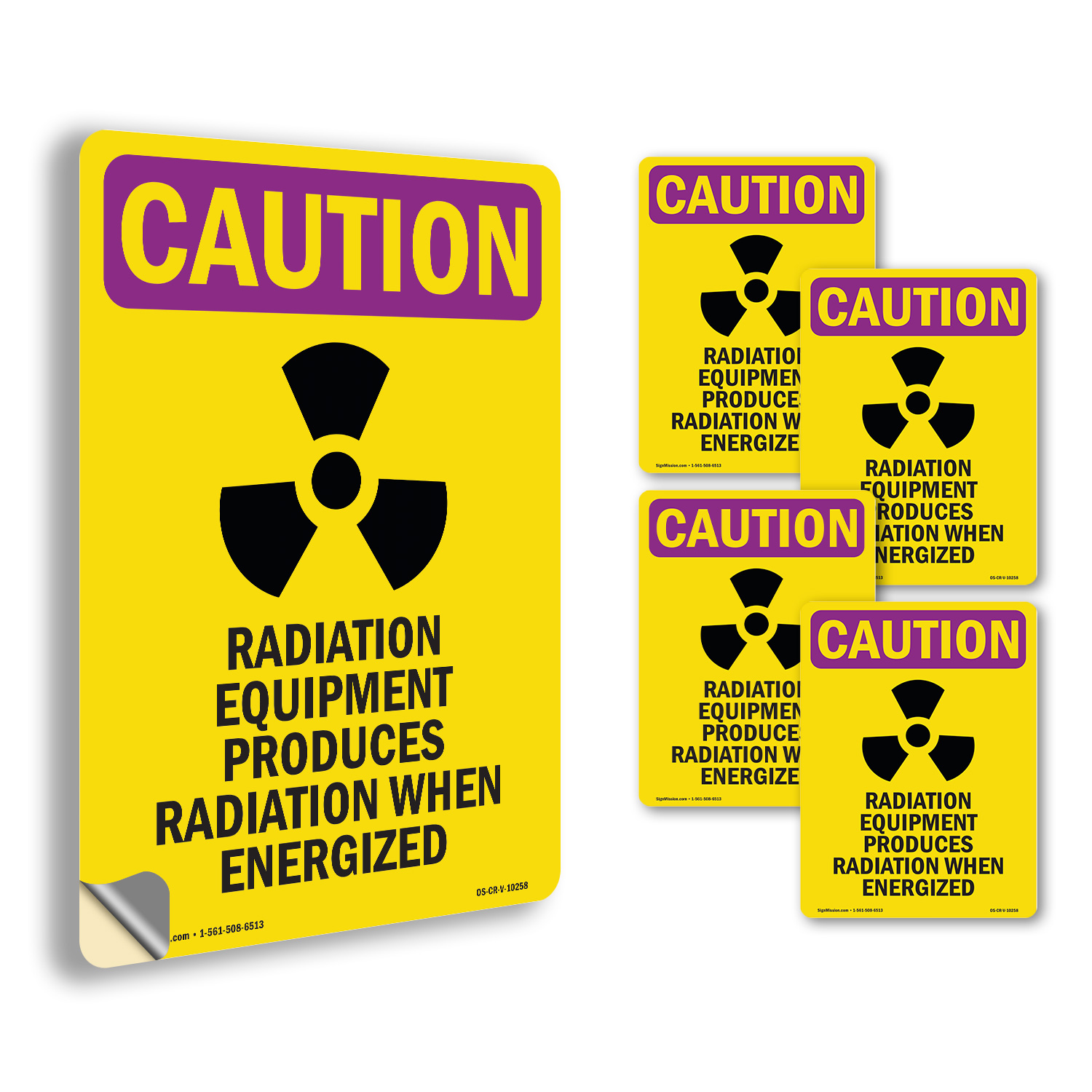 Radiation Equipment With Symbol OSHA Caution Radiation Vinyl Decal ...
