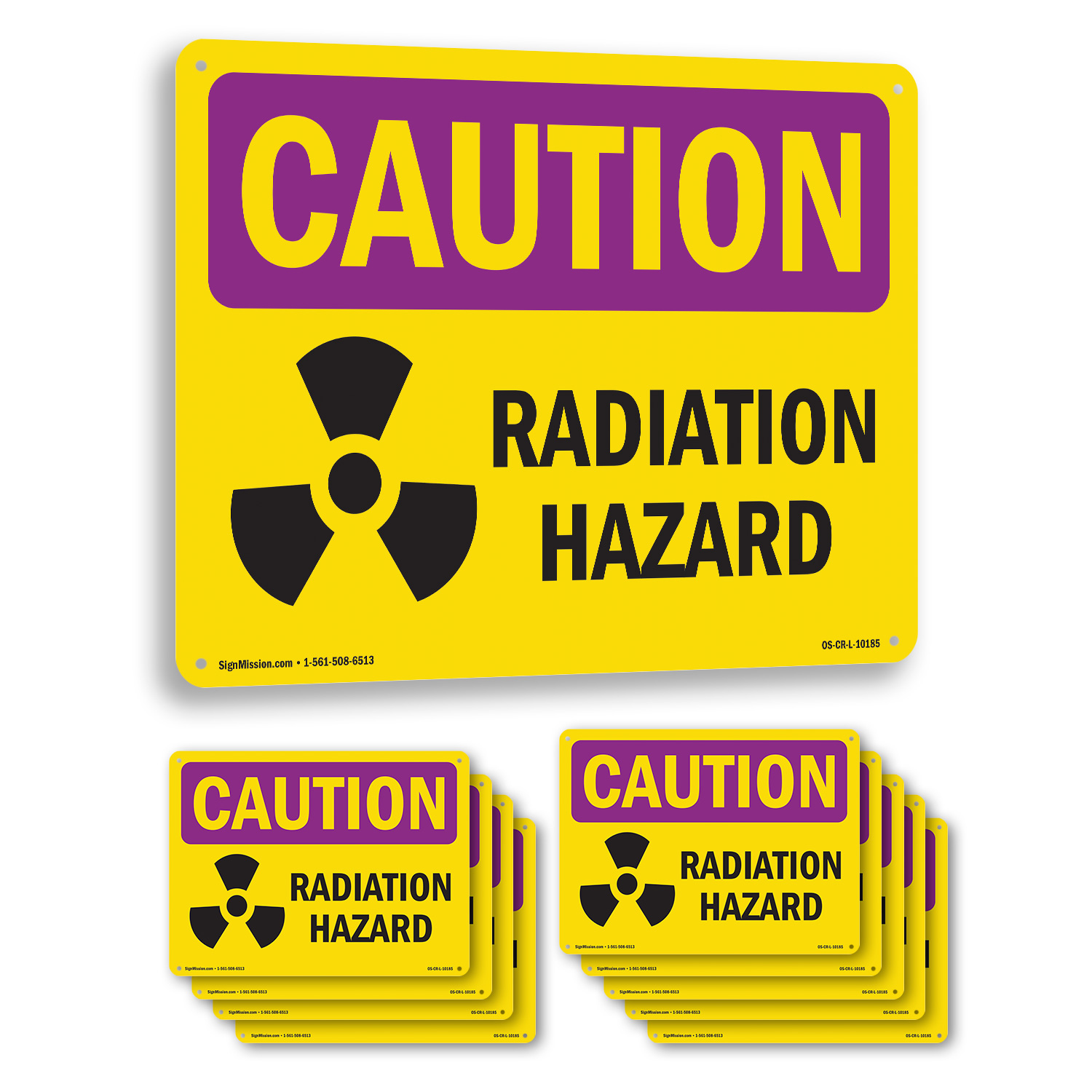 Radiation Hazard OSHA Caution Radiation Aluminum Sign 24 Inch x 18 Inch ...