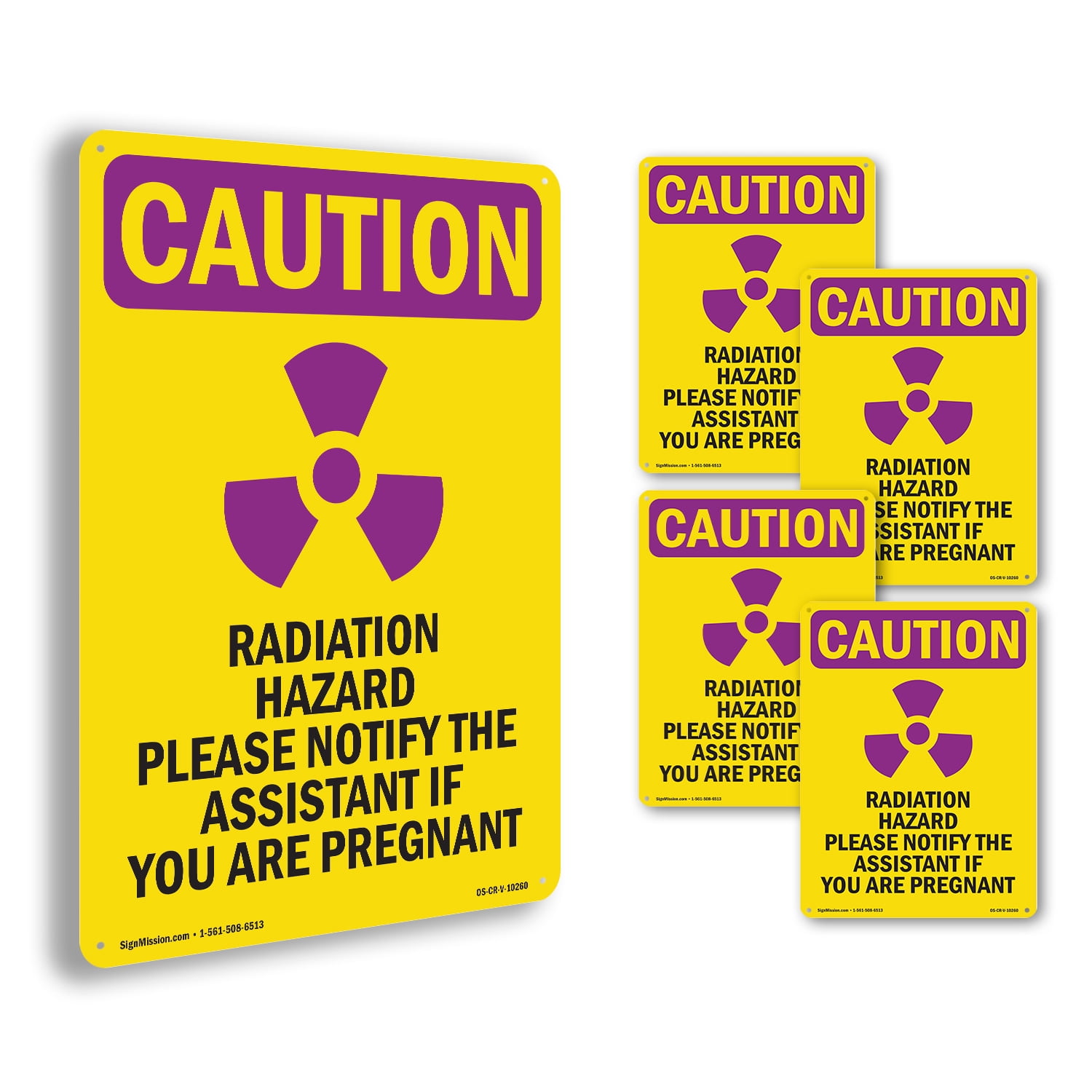 Radiation Hazard Please With Symbol OSHA Caution Radiation Aluminum ...