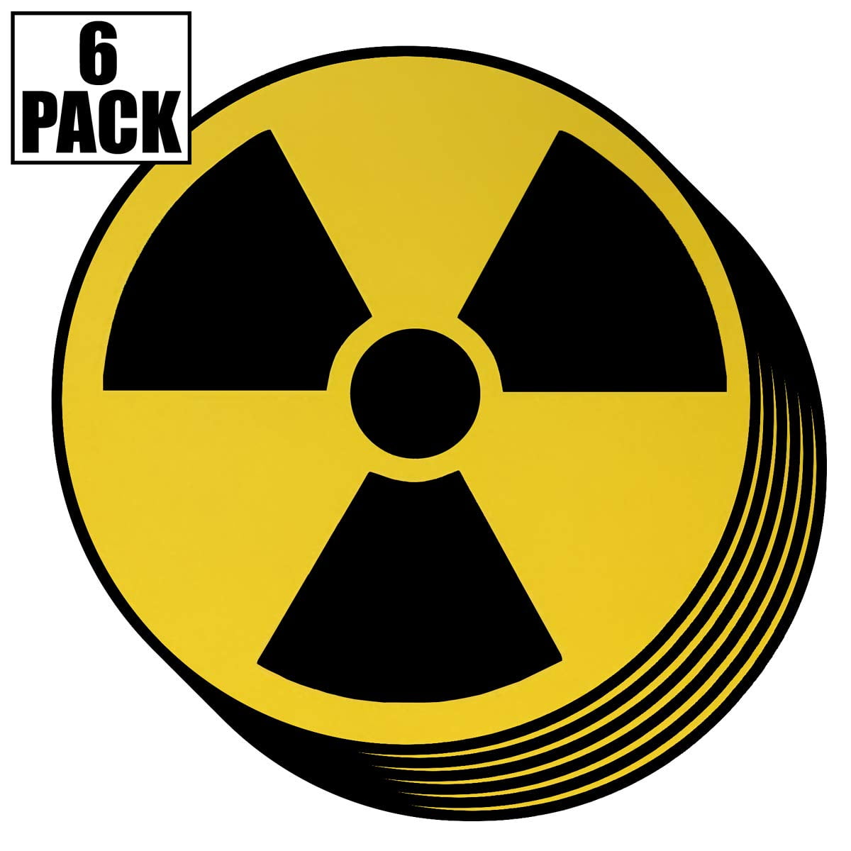 Radiation Hazard Warning Label, 3" Round, Pack of 6 Decals, Coated ...