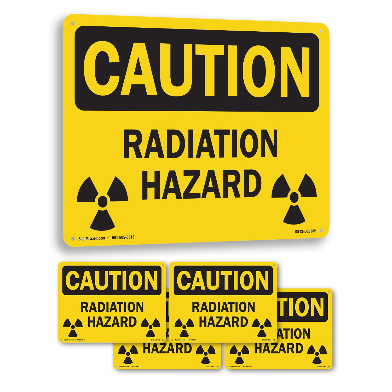 Radiation Hazard (with biohazard graphic) OSHA Caution Rigid Plastic ...
