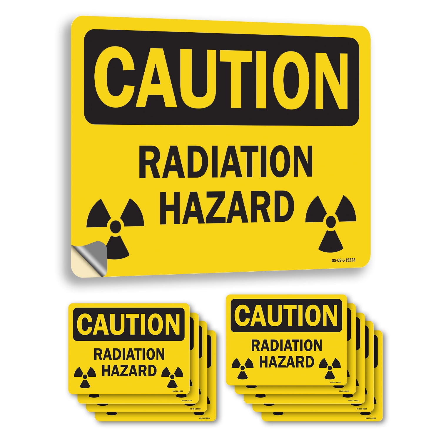 Radiation Hazard (with biohazard graphic) OSHA Caution Vinyl Decal ...
