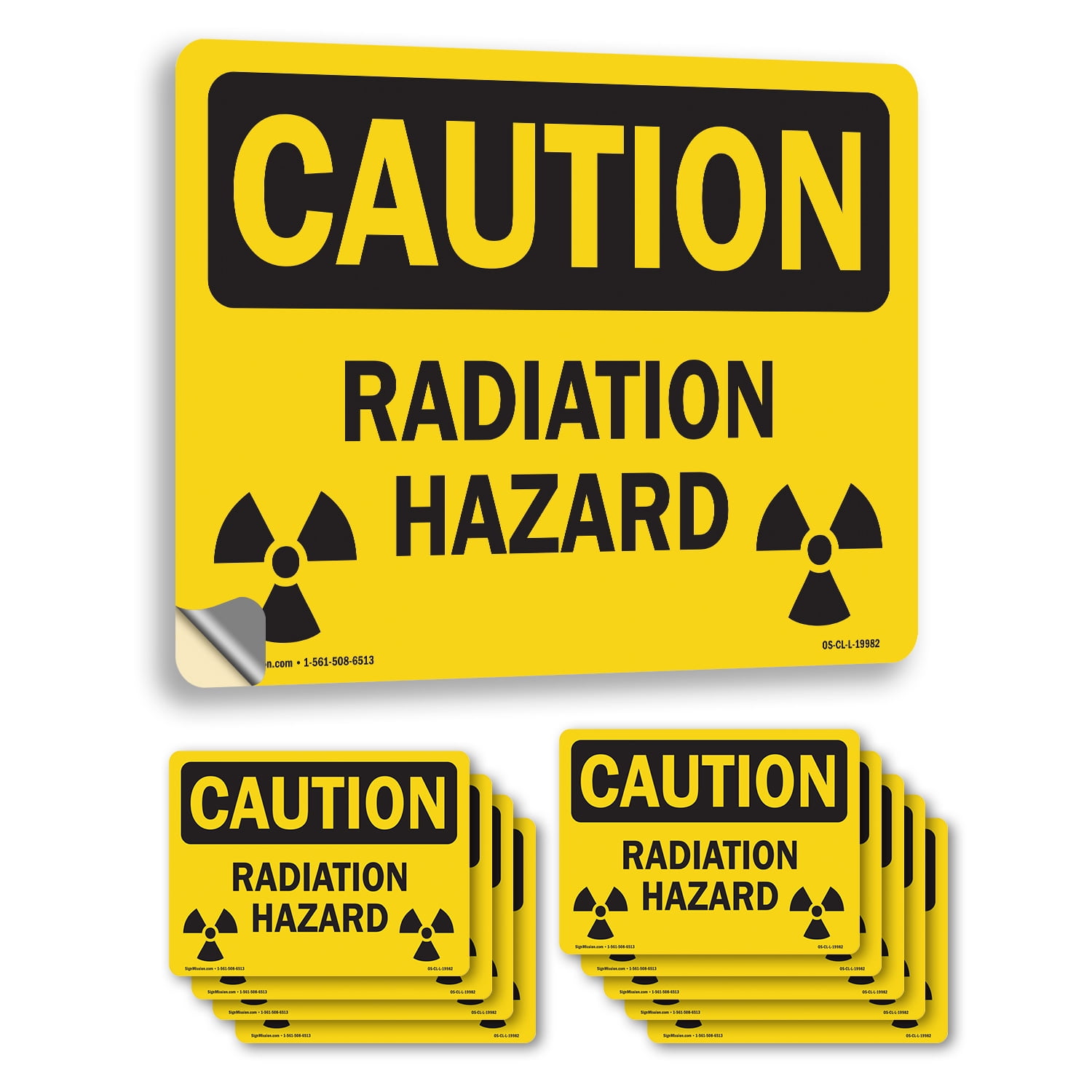 Radiation Hazard (with biohazard graphic) OSHA Caution Vinyl Decal ...