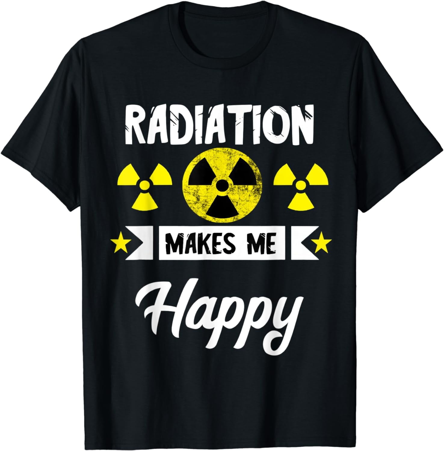 Radiation Makes Me Happy Nuclear Fallout Hazard Symbol MRI T-Shirt ...