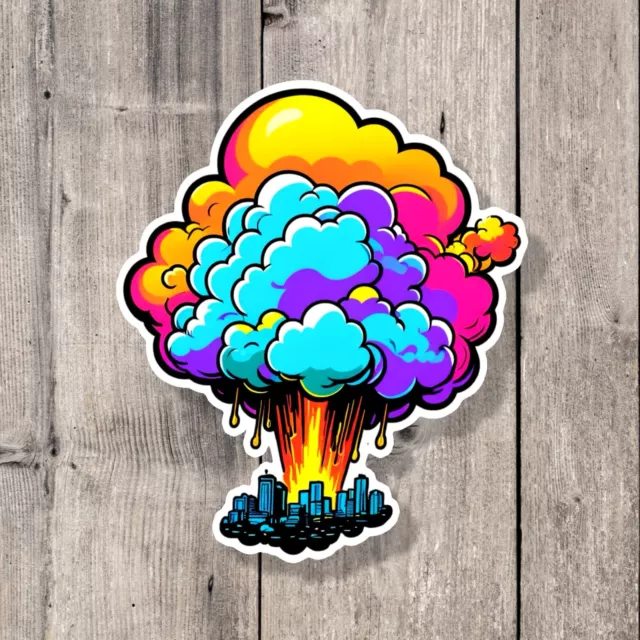 Radiation Mushroom Cloud Vinyl Sticker Laptop Sticker Water Bottle ...