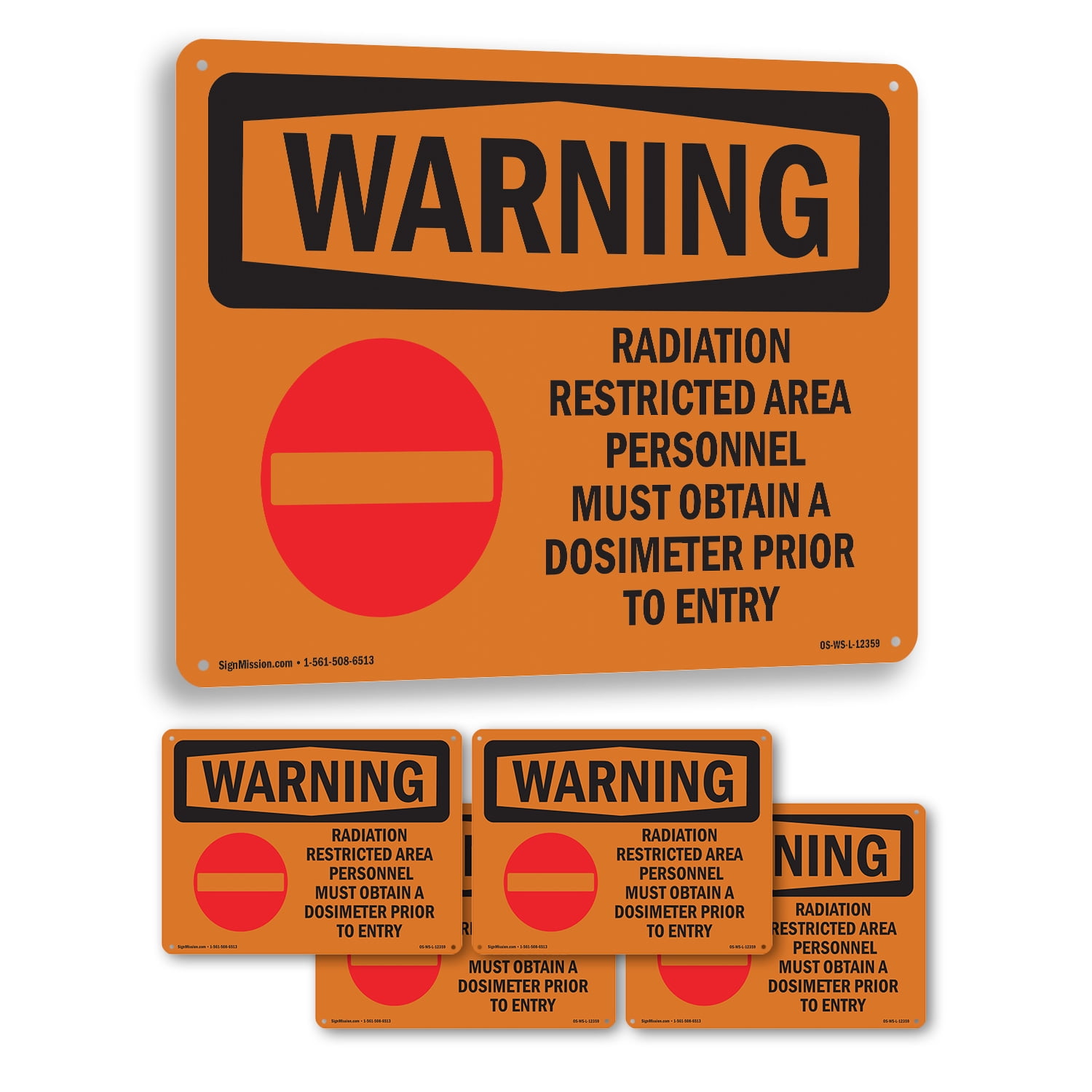 Radiation Restricted Area Personnel With Symbol OSHA WARNING Aluminum ...