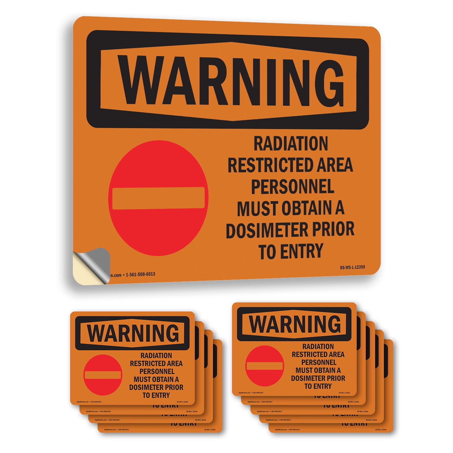 Radiation Restricted Area Personnel With Symbol OSHA WARNING Vinyl ...