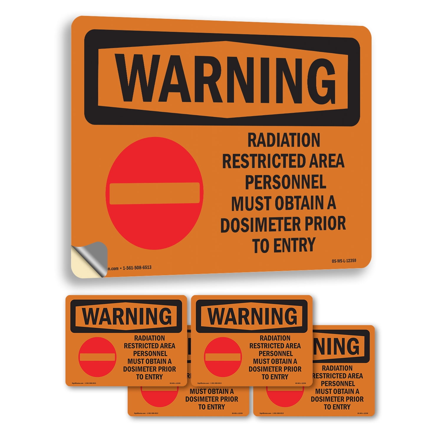 Radiation Restricted Area Personnel With Symbol OSHA WARNING Vinyl ...