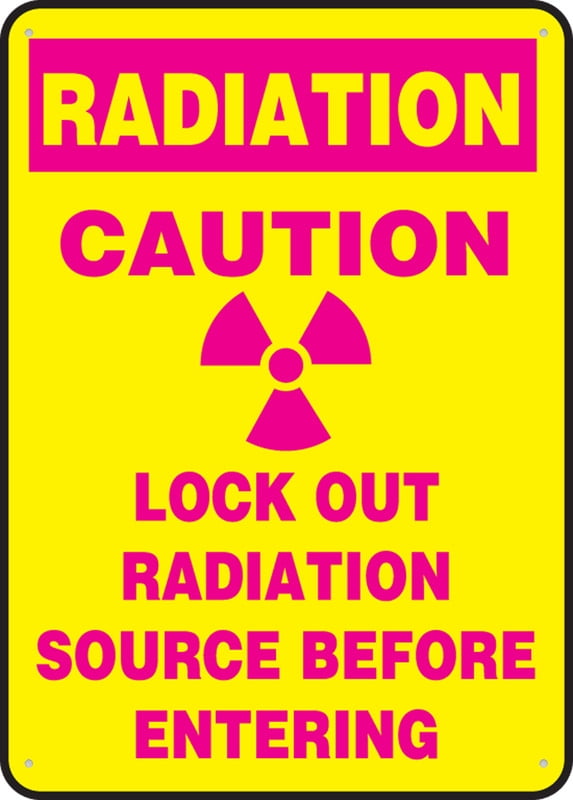 Radiation Safety Sign Caution Lock Out Radiation Source Before Entering ...