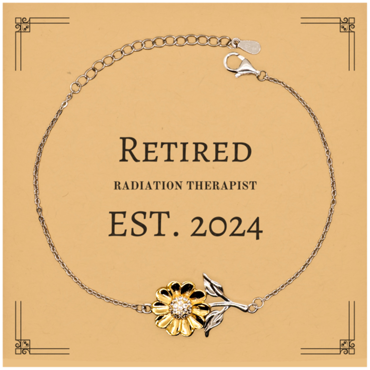 Radiation Therapist Sunflower Bracelet Retirement Gift for Her Est ...