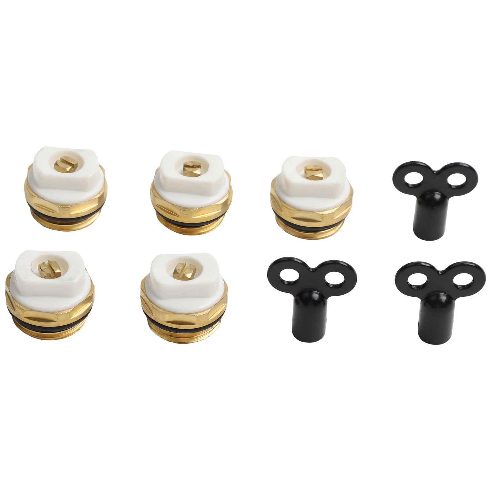 Radiator Air Vent Valve Set with 5 Valves and 3 Bleed Keys for Central ...