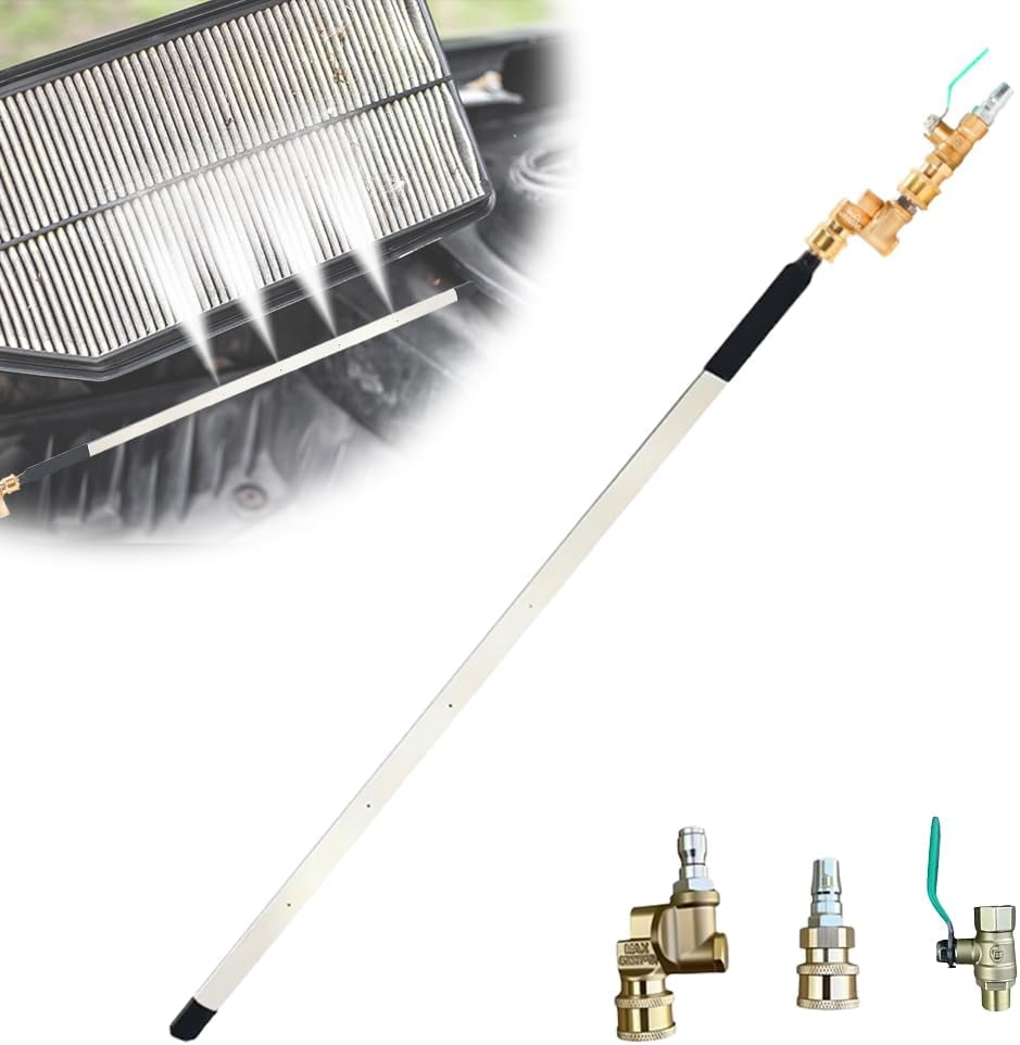 Radiator Cleaning Wand with Air Pipe Quick Connector, 24'' Portable ...