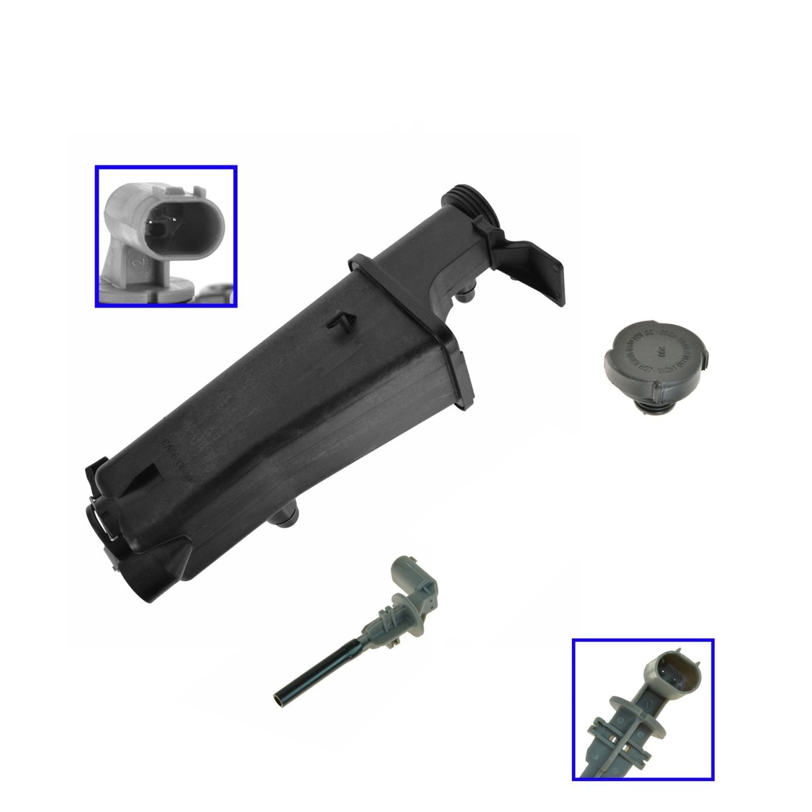 Radiator Coolant Overflow Tank Bottle Reservoir with Level Sensor & Cap ...