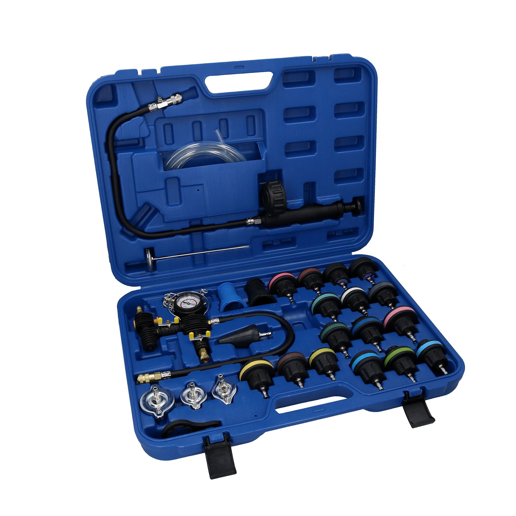 Radiator Coolant System Pressure Tester Temp Detector + Refill Kit 0-35 ...