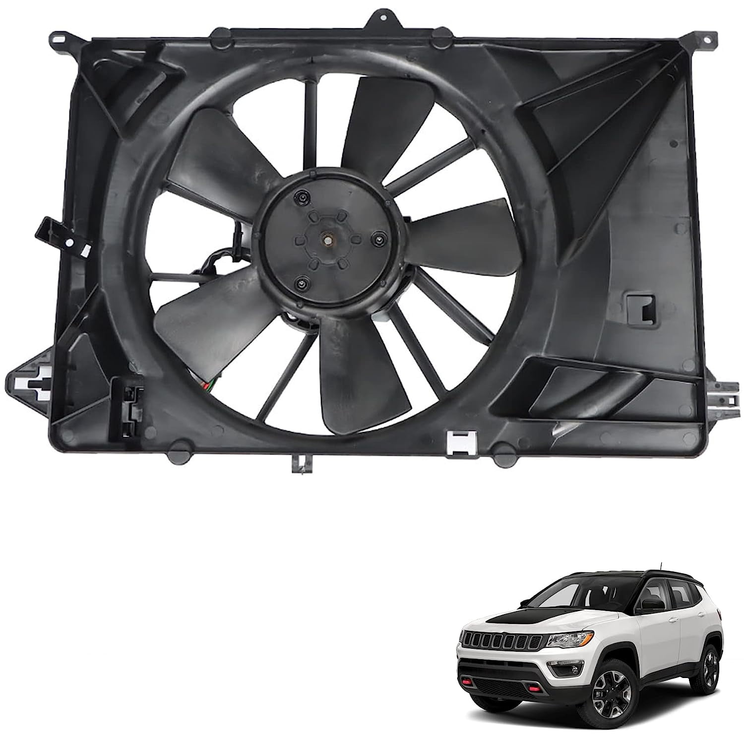 Radiator Cooling Fan Assembly Replacement for 2017 2018 2019 2020 2021 ...