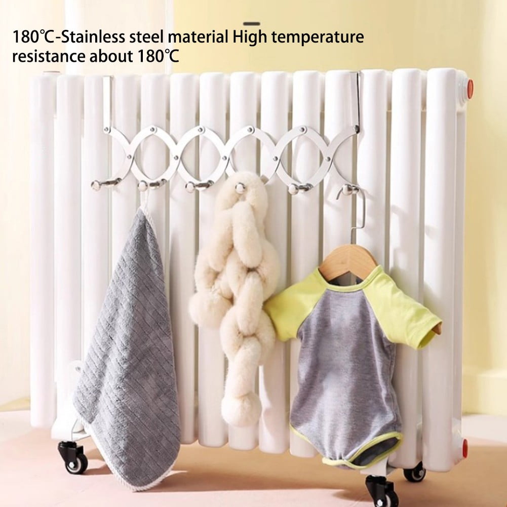 Radiator Hook Home Heating Pipe Retractable Clothes Drying Rack No ...
