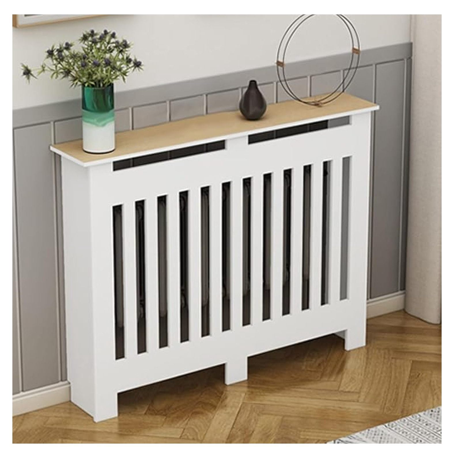 Radiator Shelf, Wood Plastic Panels Radiator Cover with Storage Table ...