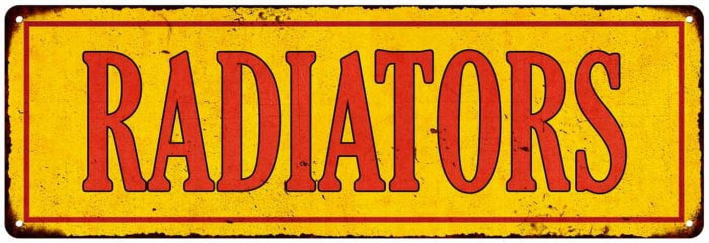 Radiators in Vintage Looking Metal Sign Shop Oil Gas 6x18 Garage ...