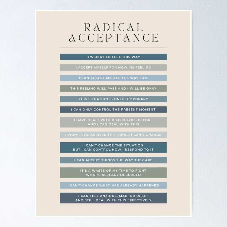 Radical Acceptance | Ocean Blue On Sand | Dialectical Behavioural ...