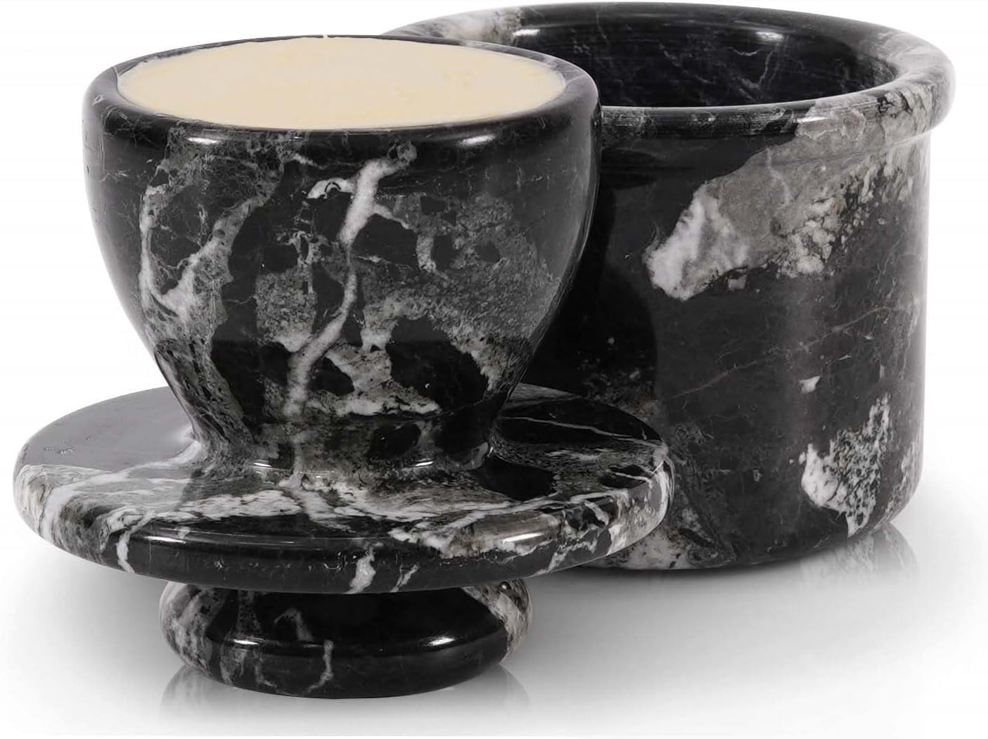 Radicaln Handmade Black Marble Butter Keeper with Lid - 4.25" Premium ...