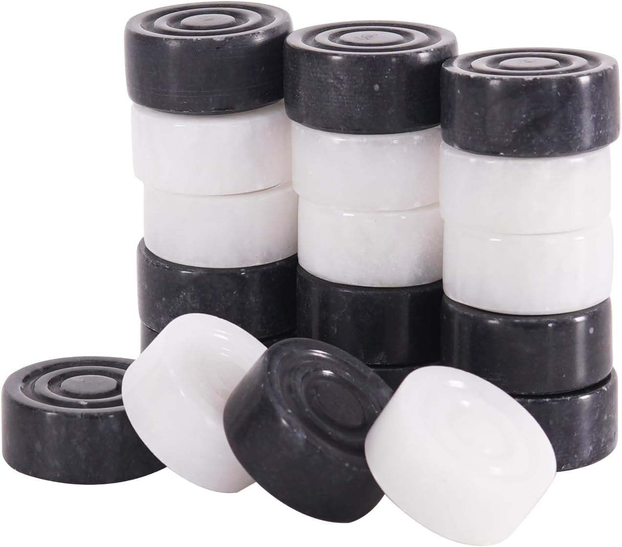 RADICALn Marble Checkers Pieces, Black and White, Handmade, 1.25 Inch ...