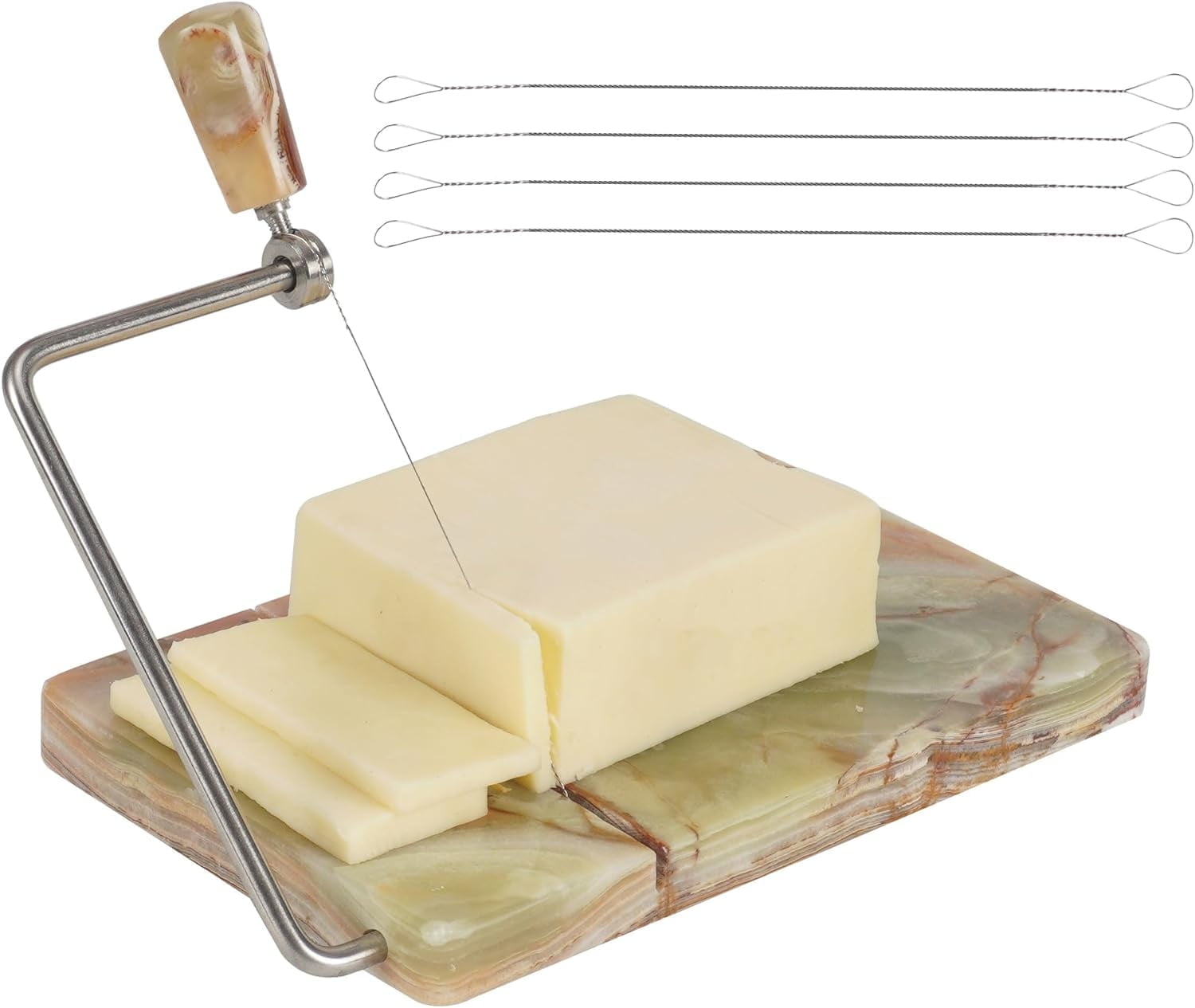 Radicaln Green Marble Cheese Slicer 8" – Elegant Stone Cheese Cutter ...