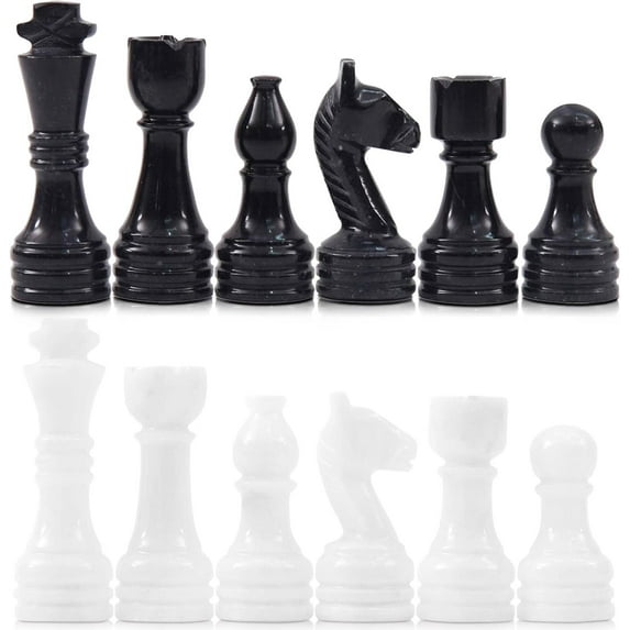 Free Shipping! Radicaln Marble Chess Pieces Black and White 3.5 Inch ...