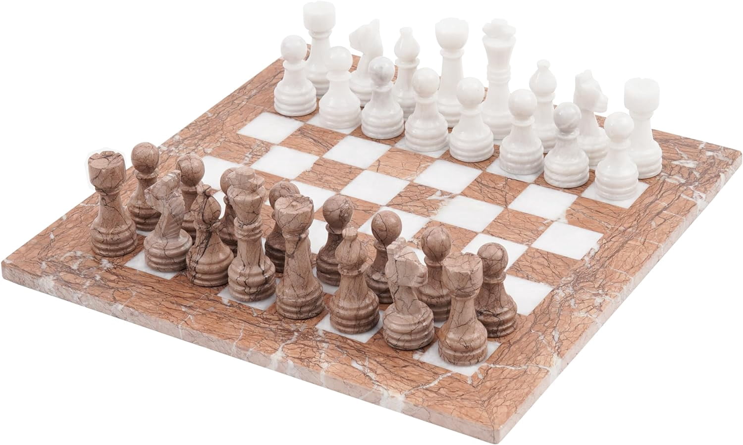 Radicaln Marble Chess Set 15" Inches Marinara and White Handmade Luxury ...