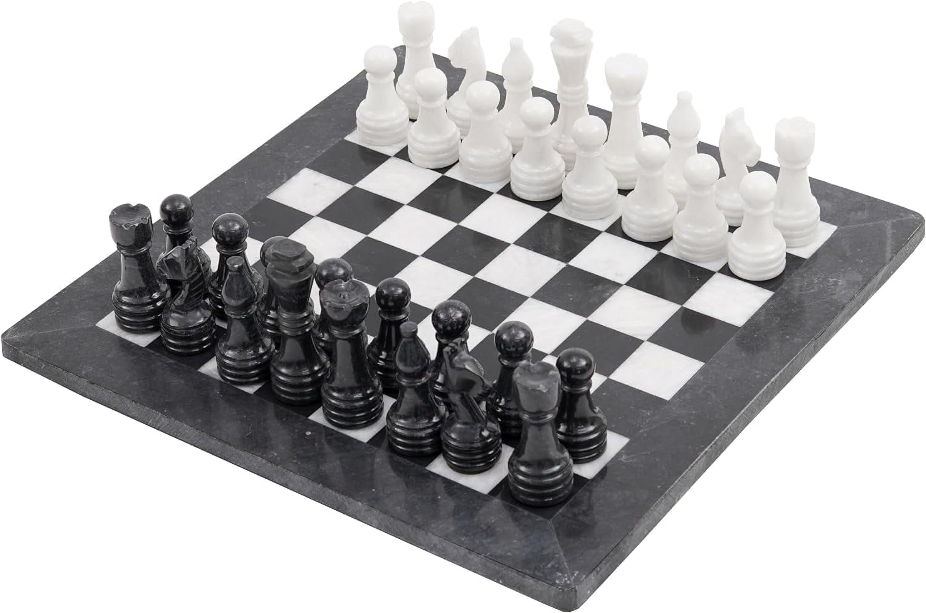 Radicaln 15 Inches Marble Chess Set - Handmade Black & White Game with ...