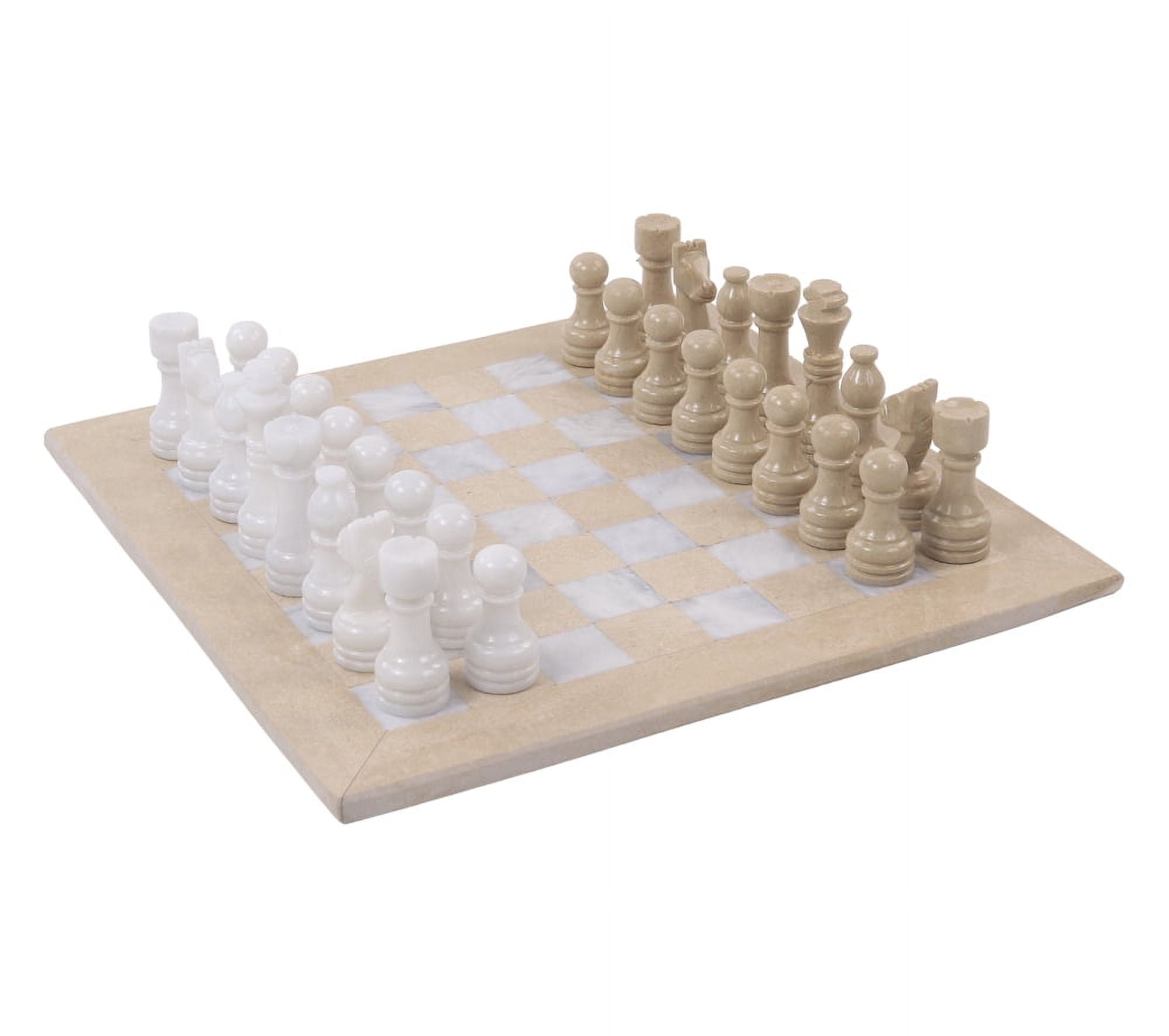 Radicaln Marble Chess Set 15" Inches Handmade Verona and White Classic ...