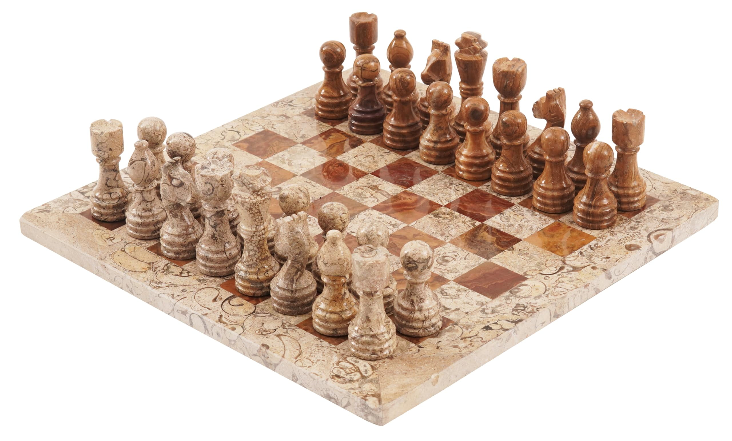 Radicaln Marble Chess Set DHF10 12 Inches Red and Coral Handmade Board ...