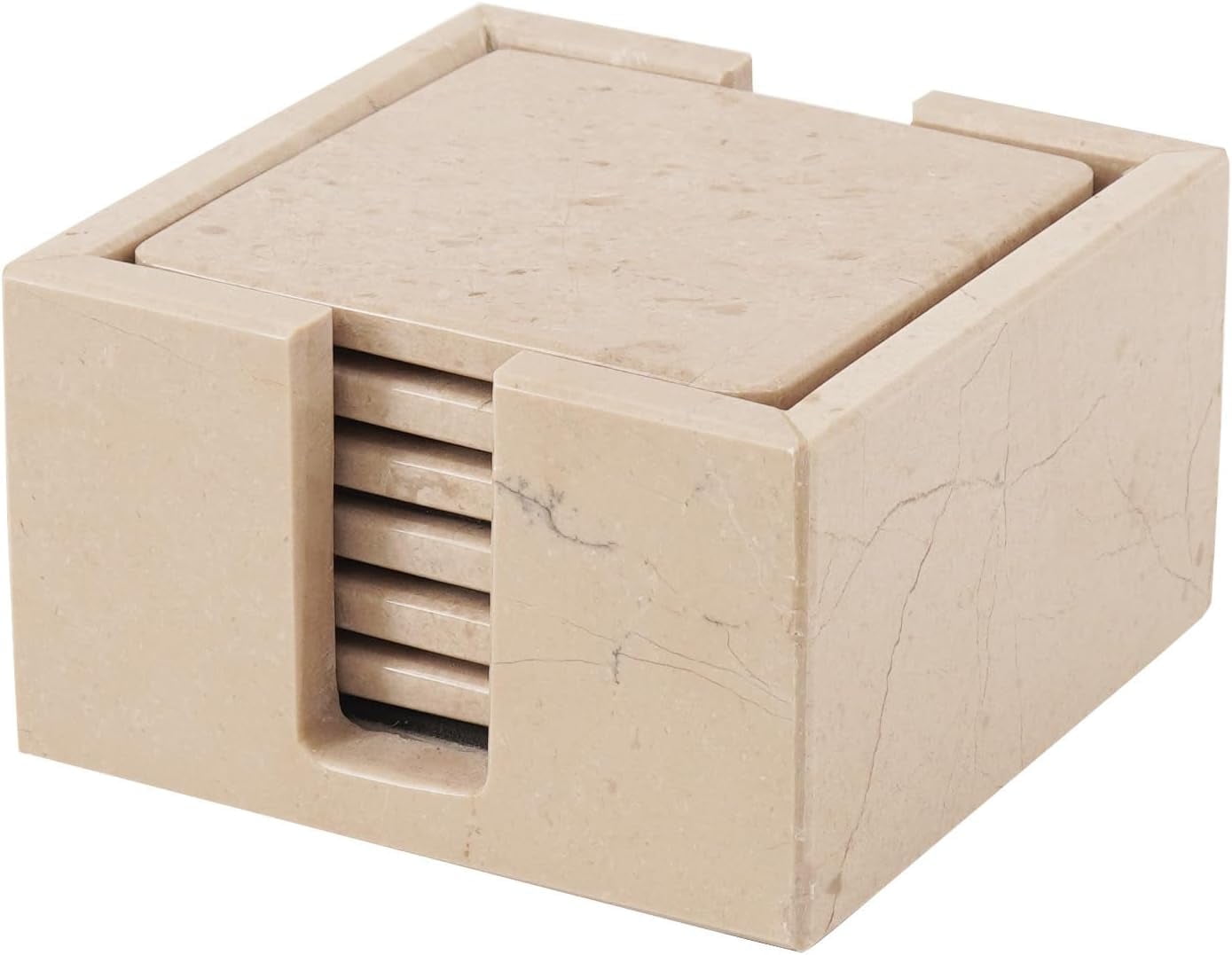 Radicaln Coffee Brown Marble Coasters – 3.5" Square Drink Coasters for ...