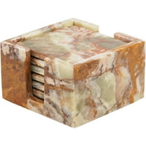 Radicaln Marble Green handmade Round Coasters for drinks with holder 3. ...