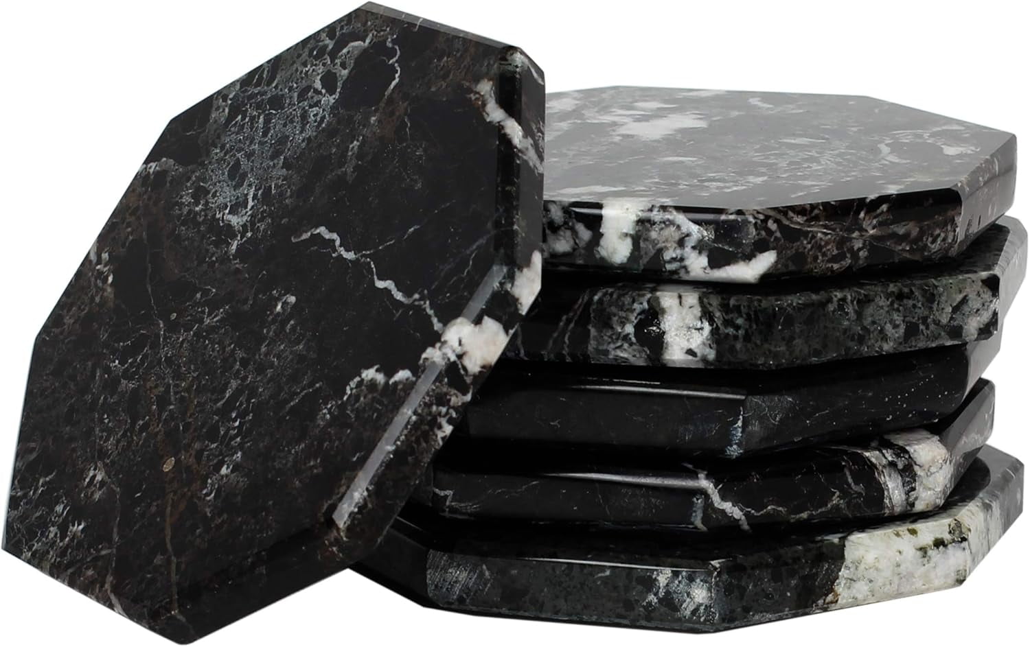 Radicaln Black Star Marble Coasters for Drinks – 3.5 Inch Handmade ...