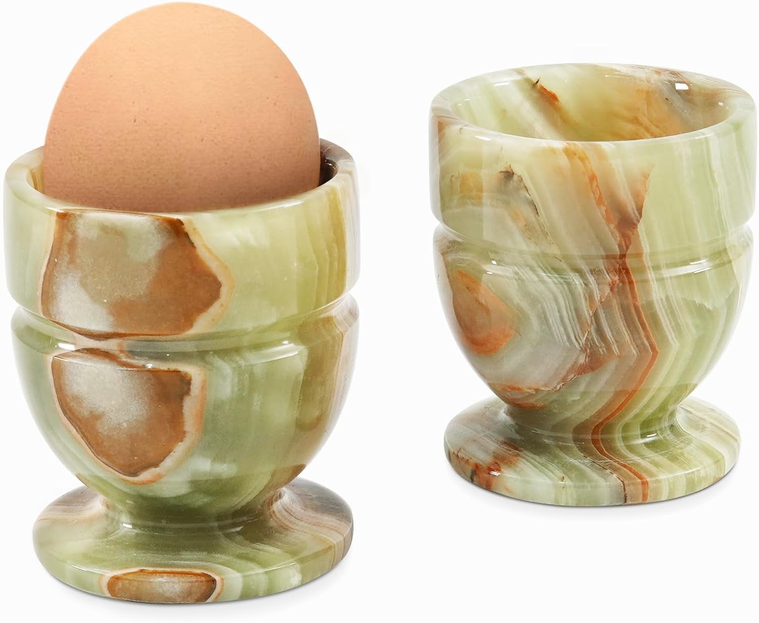 Radicaln Marble Egg Cups 2.5" Green Handmade Eggs Cup Holder for Boiled ...